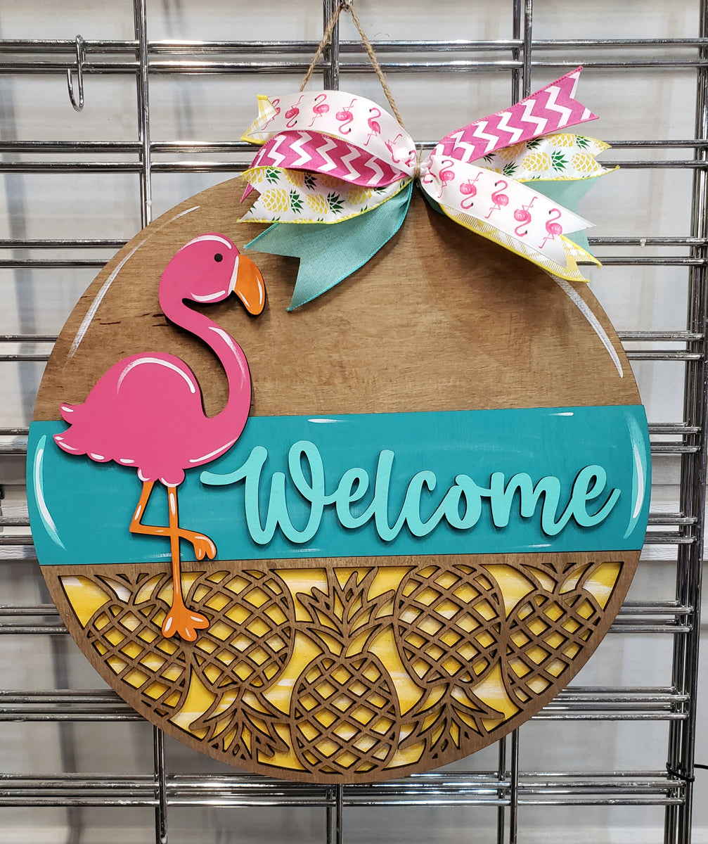 Flamingo Pineapple Welcome – B & C Custom Creations